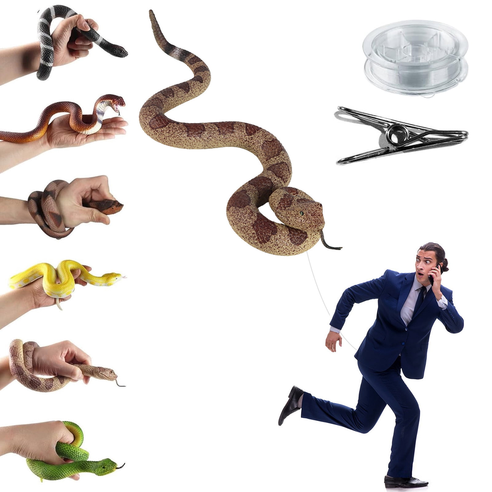 Golf Snake Prank with String and Clip - Realistic Snake Prank Kit, Fake ...