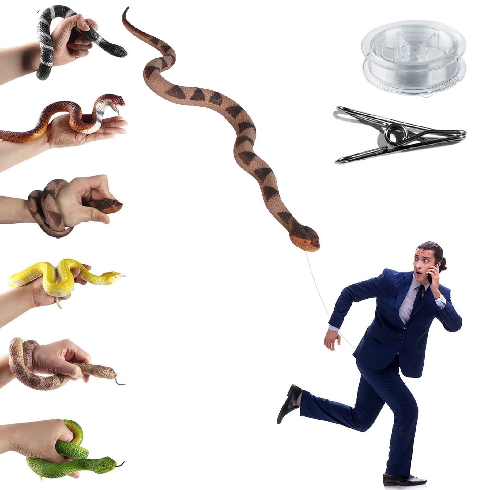 QiLai Realistic Golf Snake Prank Kit - Fake Snakes Toy That Looks Real ...