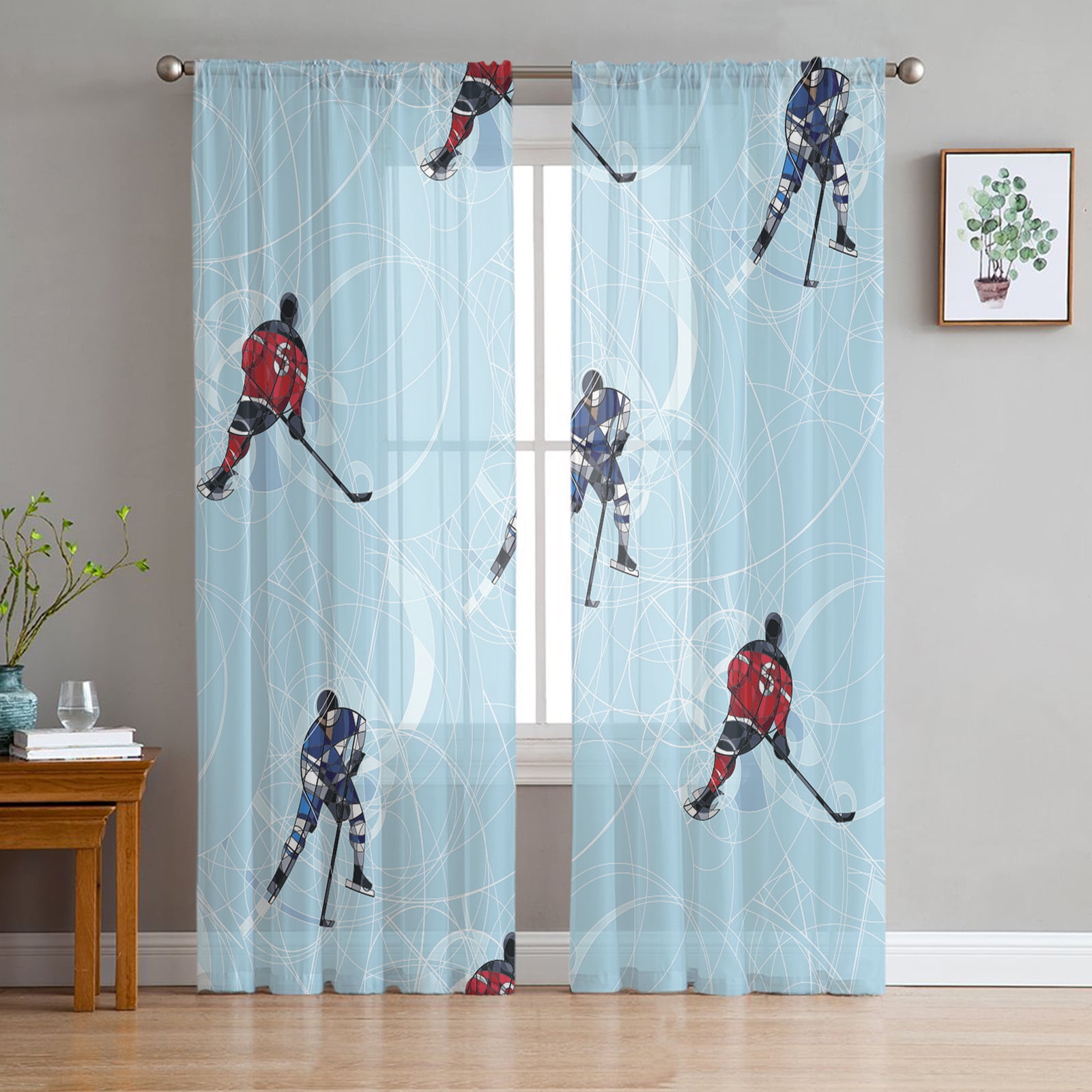 Golf Sports Theme Chiffon Sheer Curtains for Living Room Home ration ...