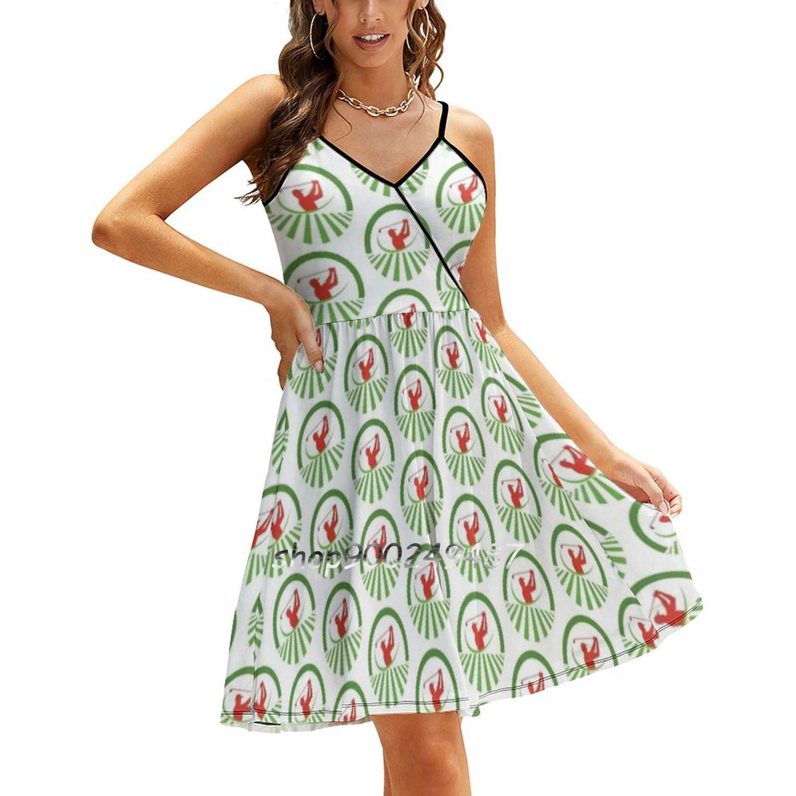 Golf Sweetheart Knot Flared Dress Fashion Design Large Size Loose Dress ...
