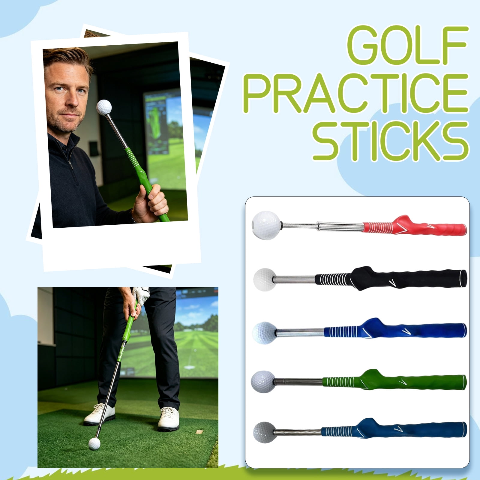 Golf Swing Telescopic Practice Stick Beginner Posture Correction ...