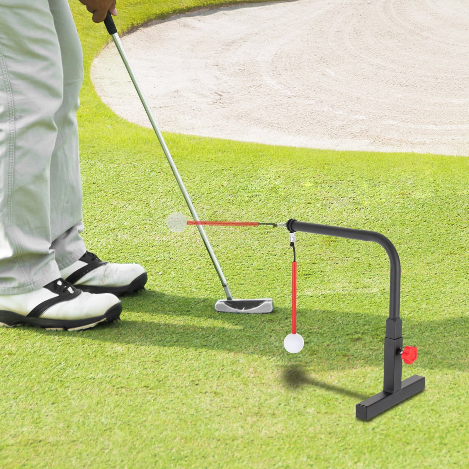 Golf Swing Training Aid with 360° Automatic Ball Return, Adjustable ...