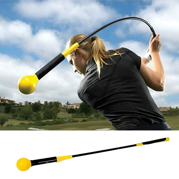 Golf Swing Training Rod – Swing Tempo & Distance Practice Tool - Yellow ...