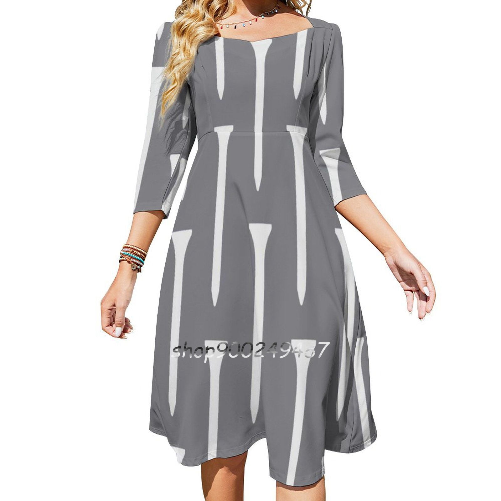 Golf Tee Sweetheart Knot Flared Dress Fashion Design Large Size Loose ...