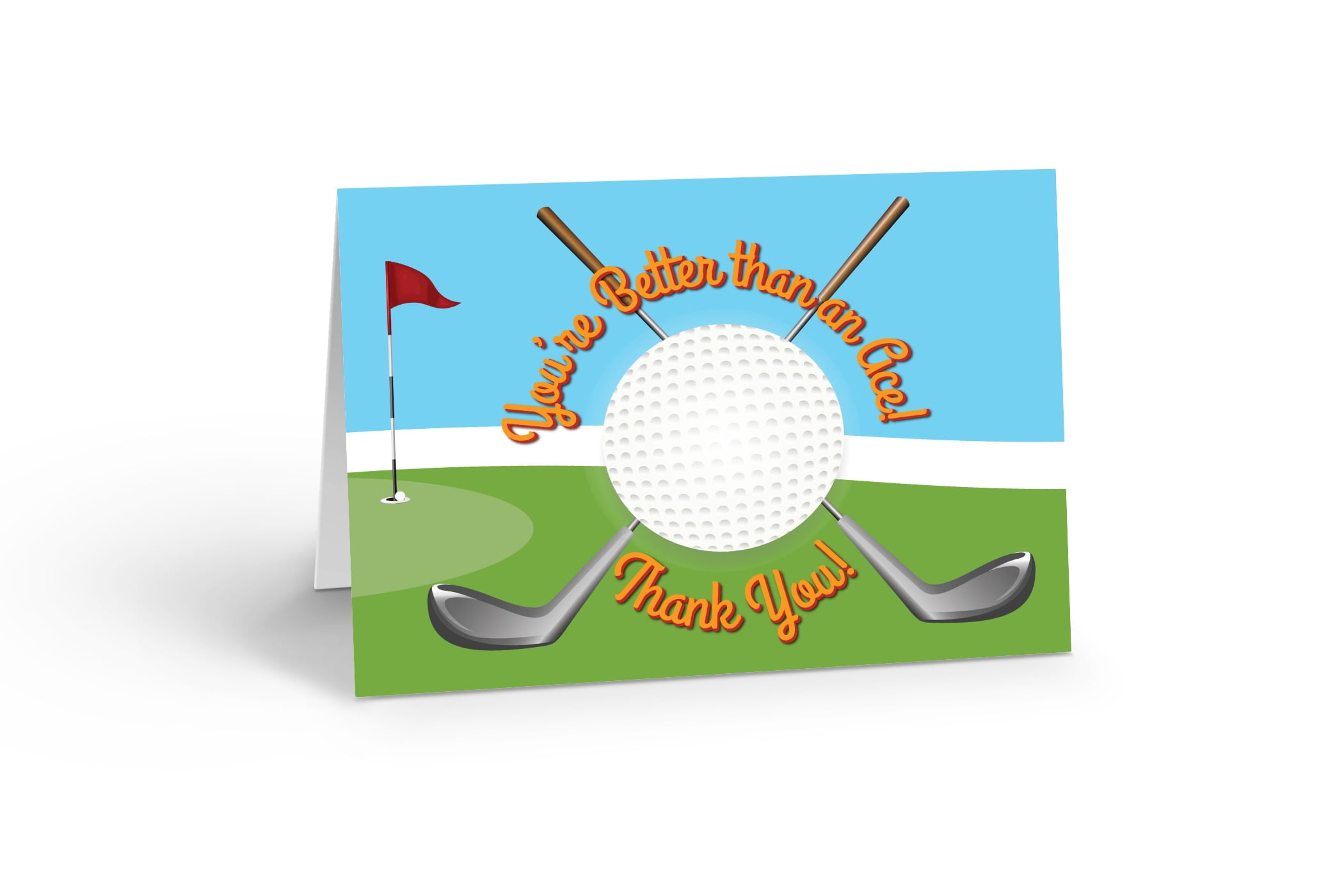 Golf Thank You Note Card- 10 Golfing Cards & Envelopes - B14337 ...