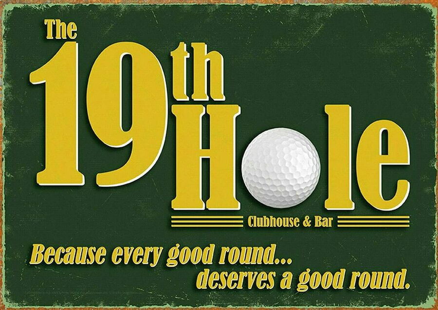 Golf The 19th Hole Funny Humorous Golfing Course Retro Metal Sign Size ...