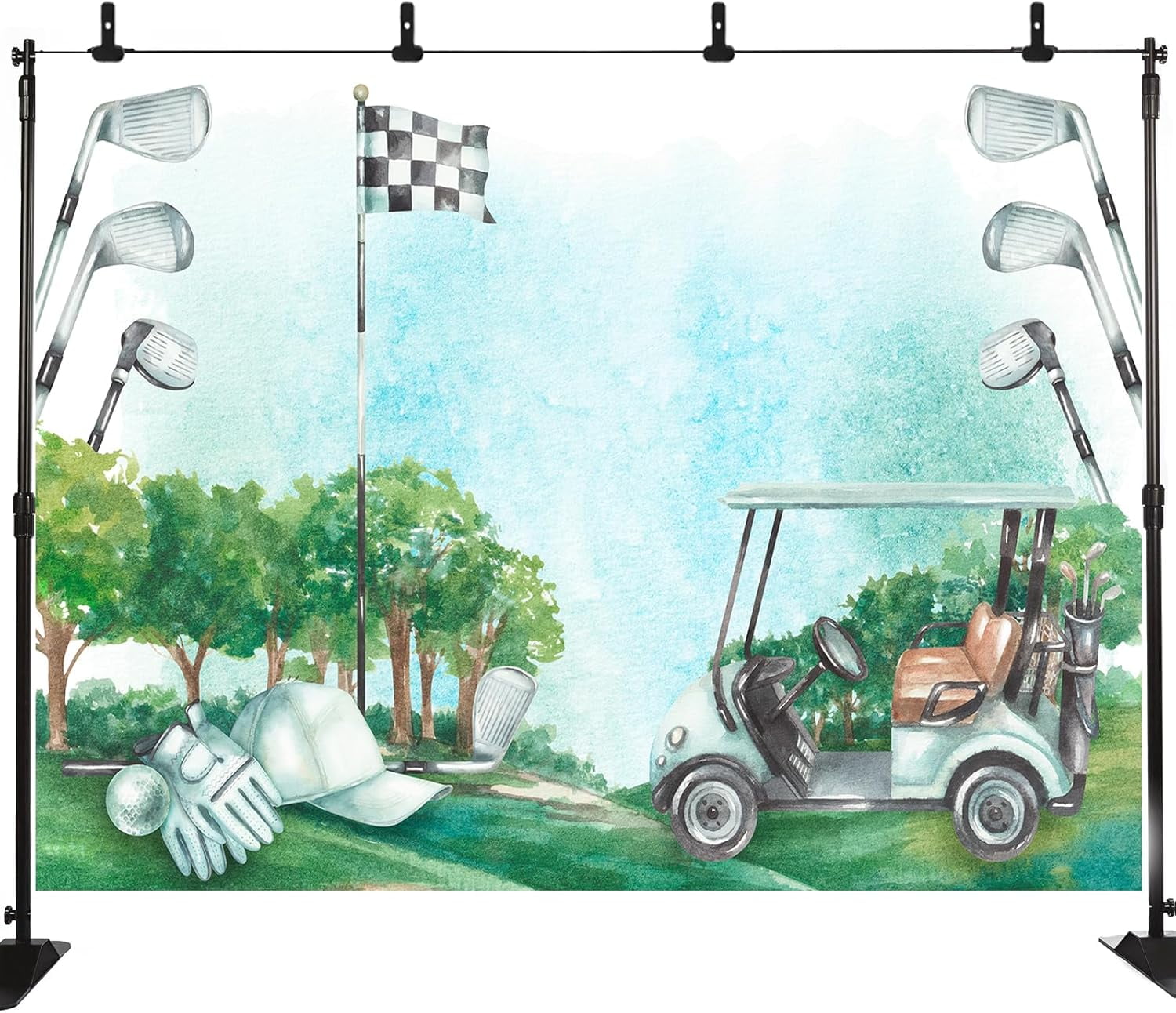 Golf Theme for Birthday Party Photography Backdrop Parties Watercolor ...