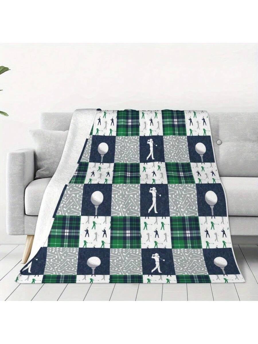 Golf-Themed Flannel Throw Blanket - Cozy All-Season, Vibrant Golf ...
