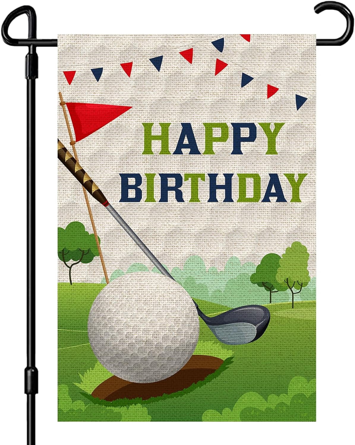 Golf Themed Happy Birthday Garden Flag, Boys Girls Adults Birthday ...