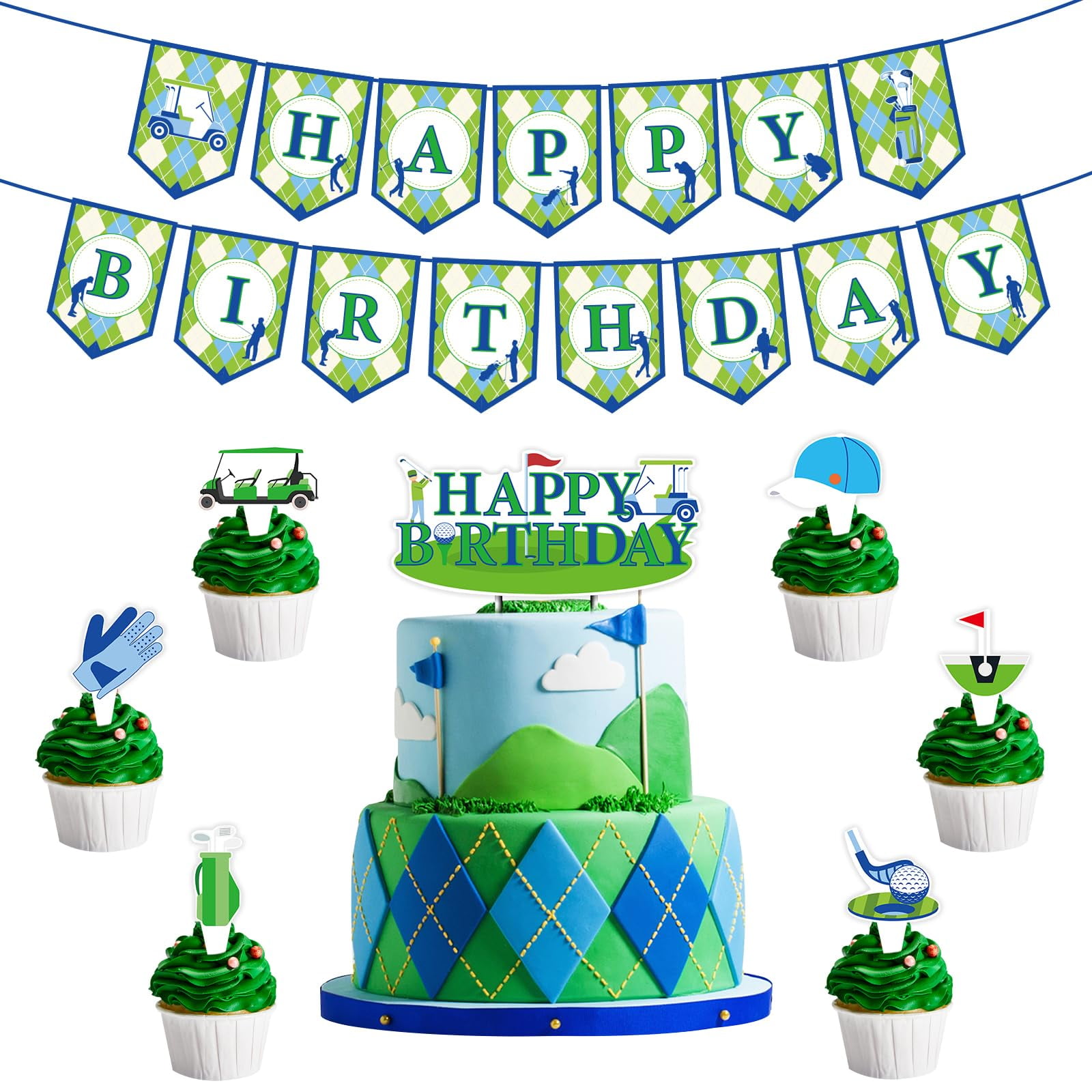 Golf Themed Sports Party MMF7 Decorations Set of 28pcs With Happy ...