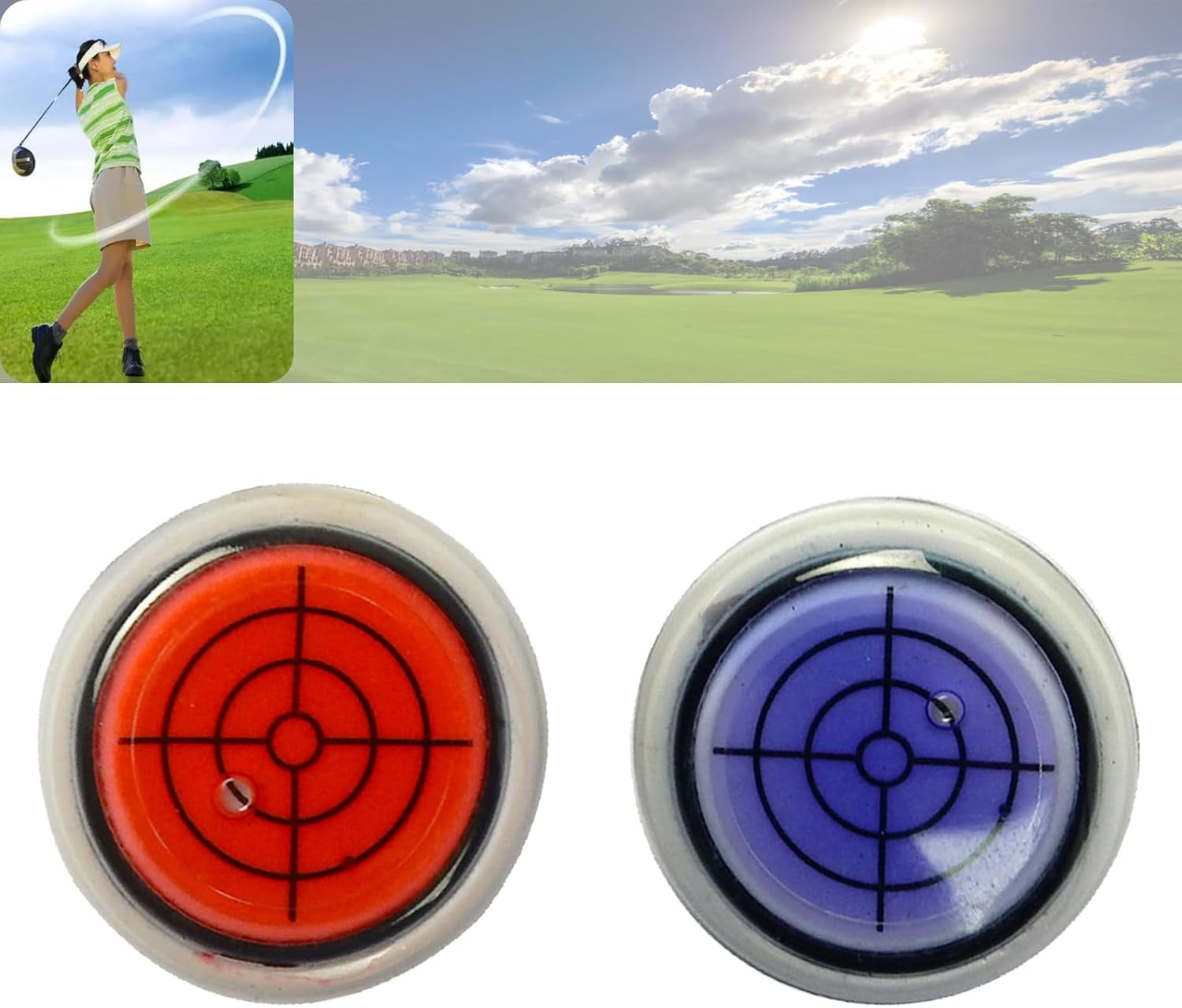 Golf Trainer-Golf Ball Marker Round Cap Clip Mark with Level Function ...