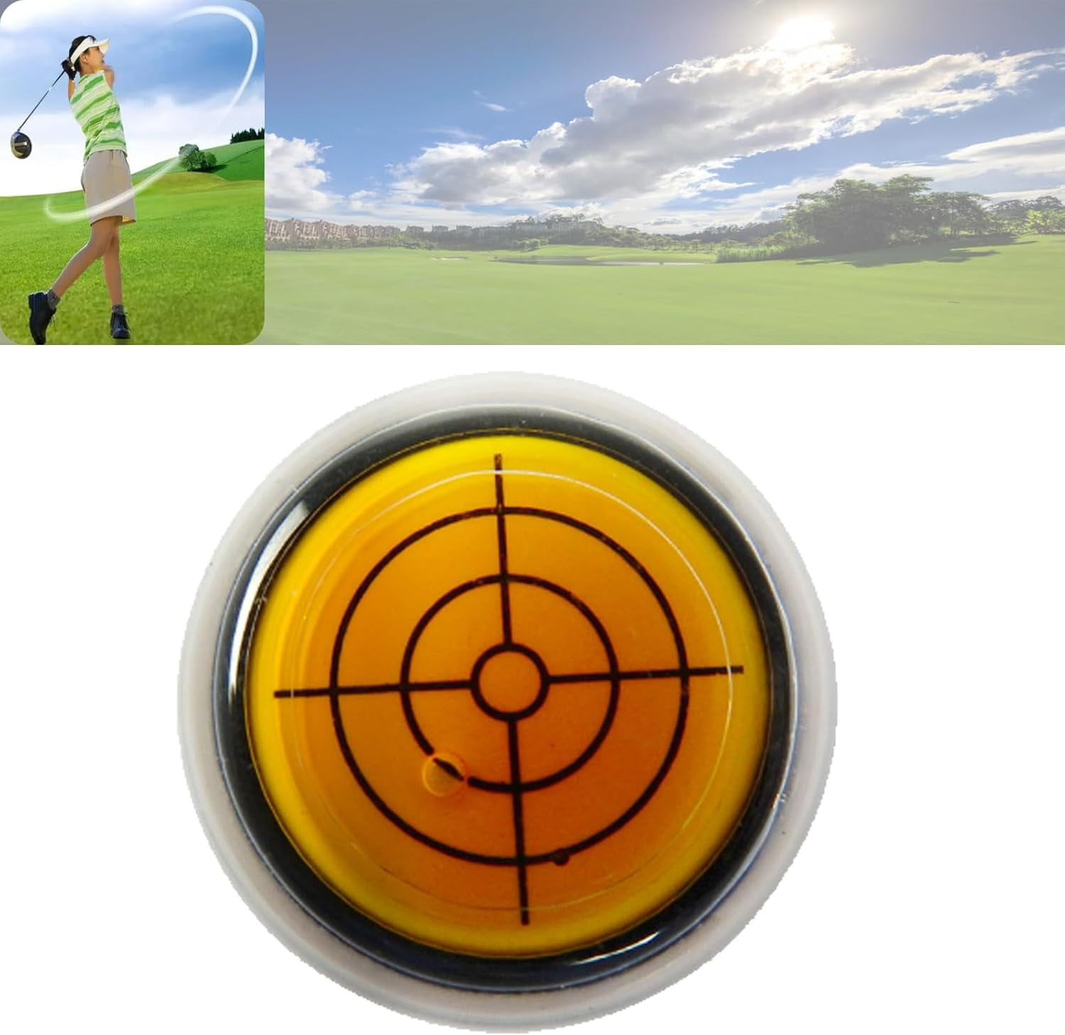 Golf Trainer-Golf Ball Marker Round Cap Clip Mark with Level Function ...