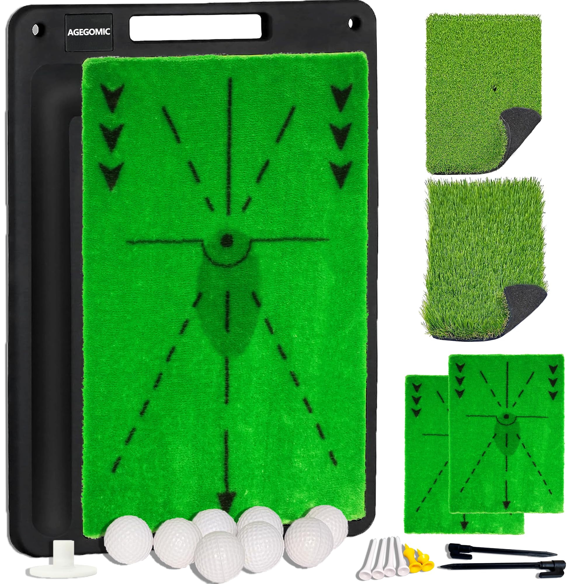 Golf Training Mat Impact Swing Hitting Practice Board w/Heavy Duty ...