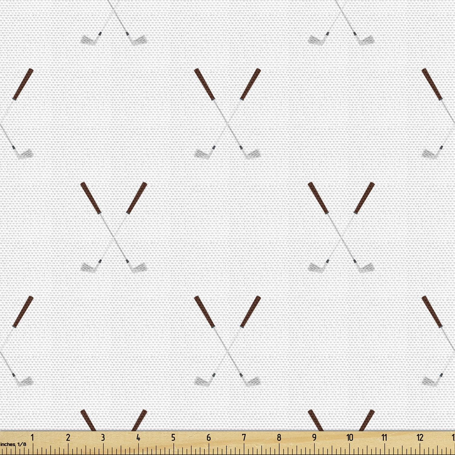 Ambesonne Golf Fabric by the Yard Upholstery, Crossed Golf Clubs Game ...