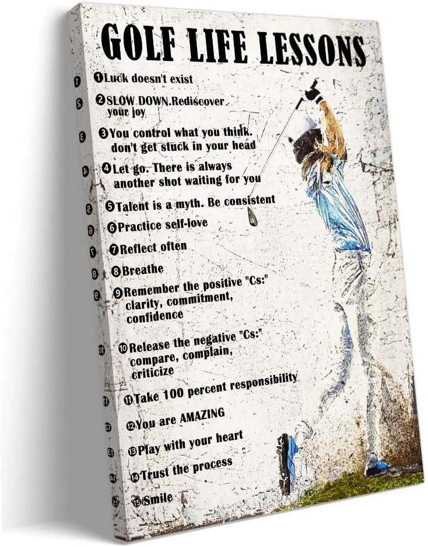 Golf Wall Art Inspirational Quotes Life Lessons Poster Unframed Sport ...