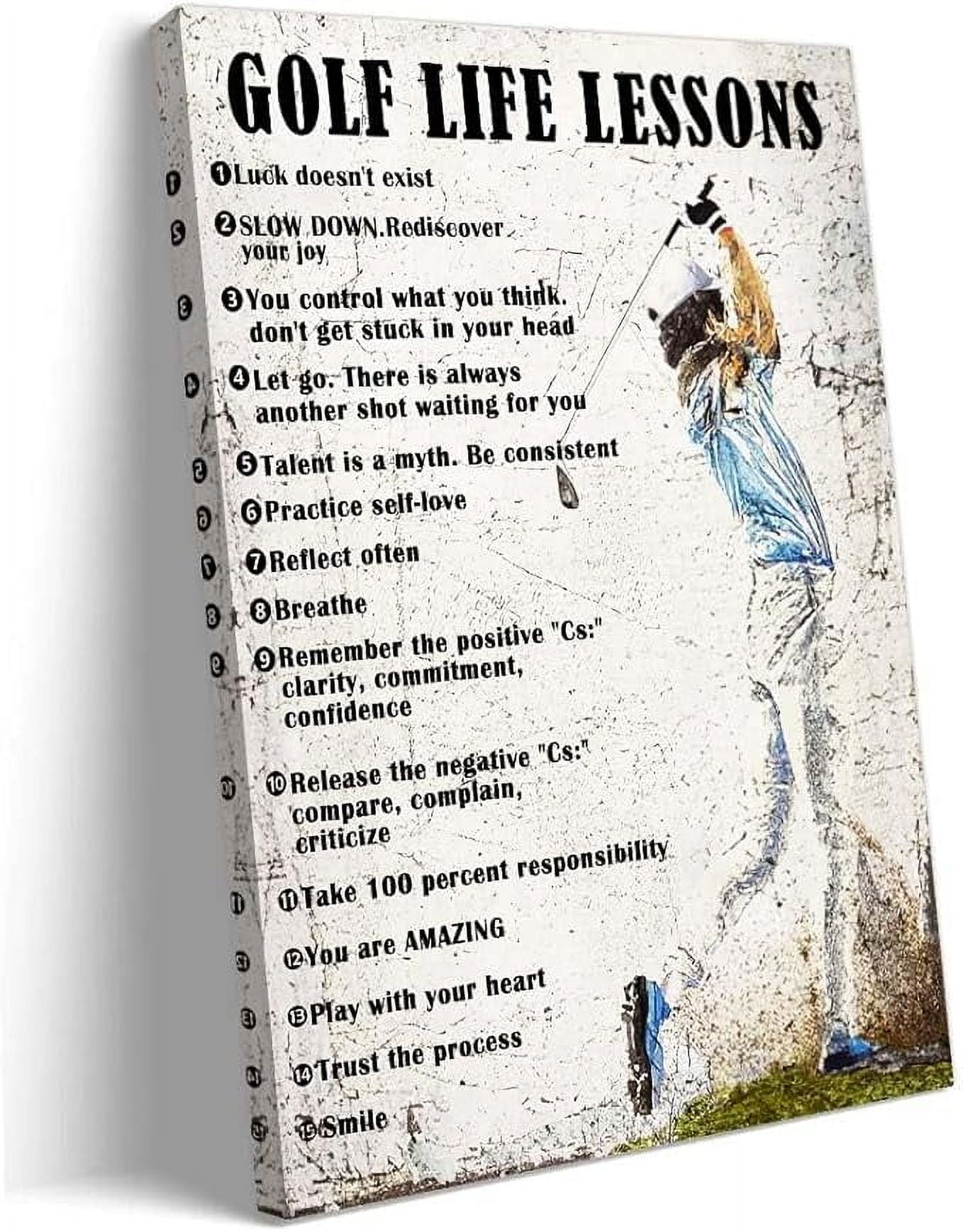 Golf Wall Art Inspirational Quotes Life Lessons Poster Unframed Sport ...