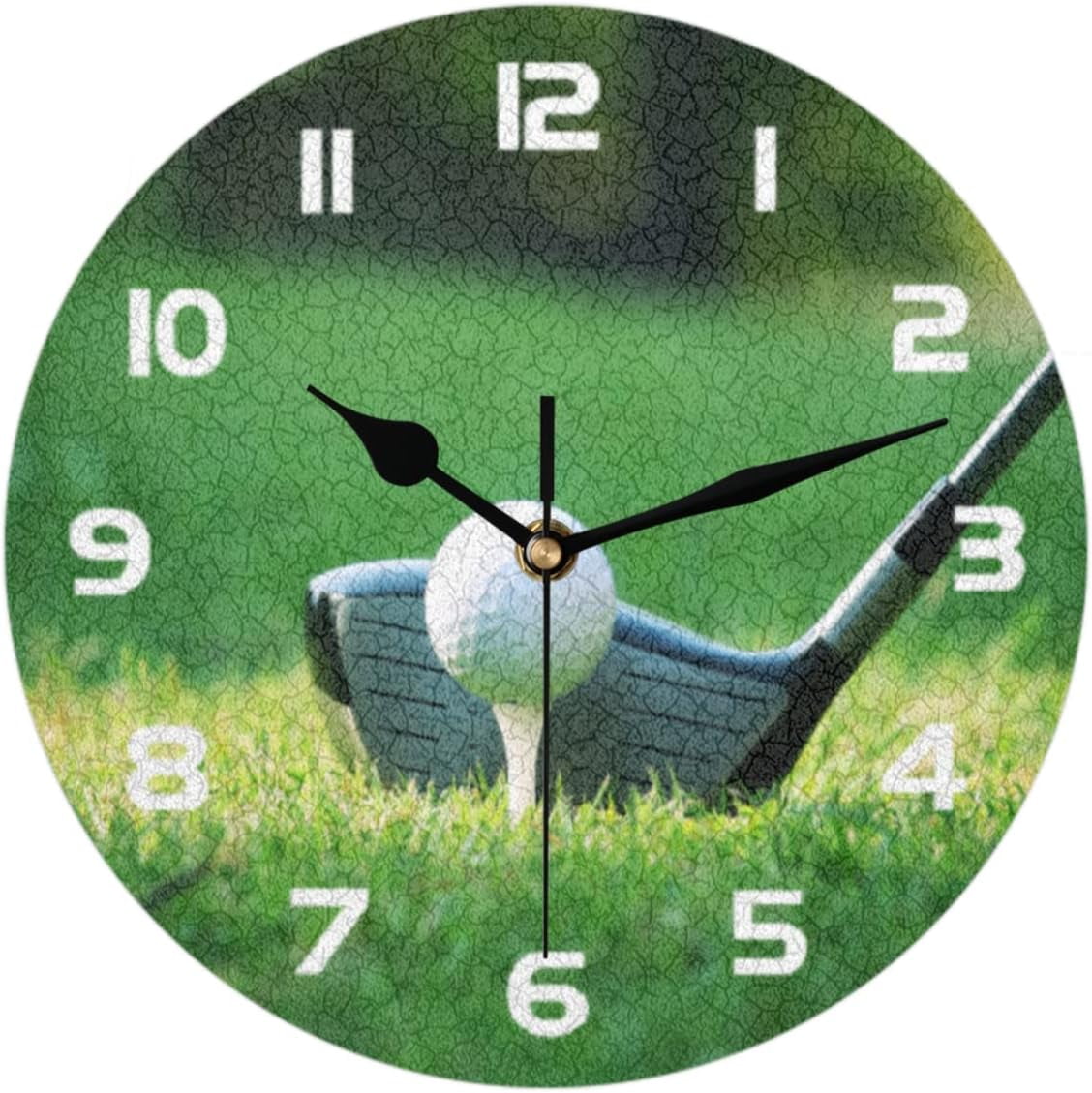 Golf Wall Clock 10 Inch Silent Non-Ticking Sport Theme Wall Clocks ...
