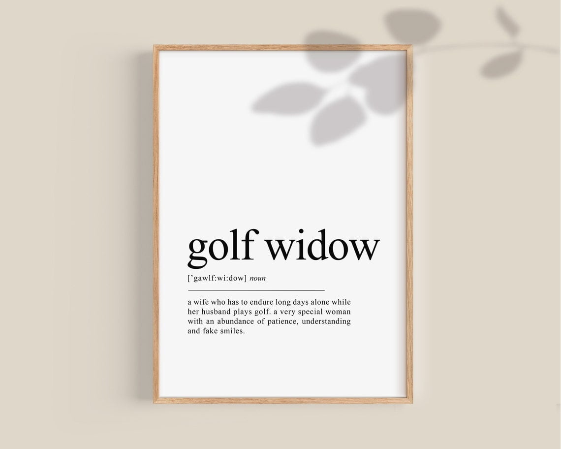 Golf Widow Definition Poster, Golf Wife Gift, Golf Wife, Golf Partner ...