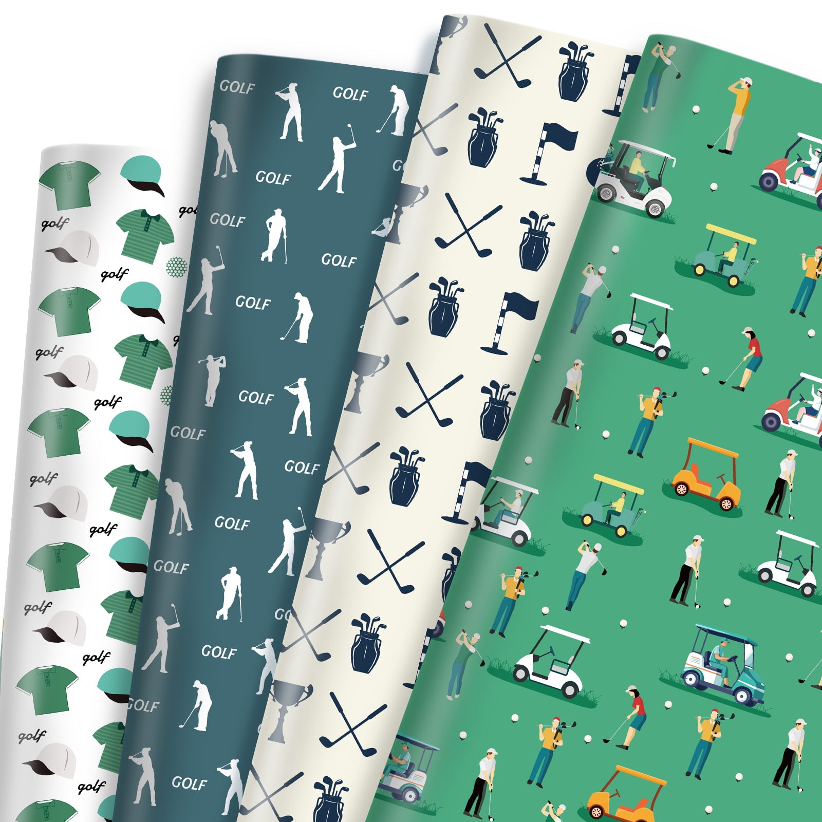 Golf Wrapping Paper for Men Boys Girls - 12 Sheets Elegant Gift Wrap ...