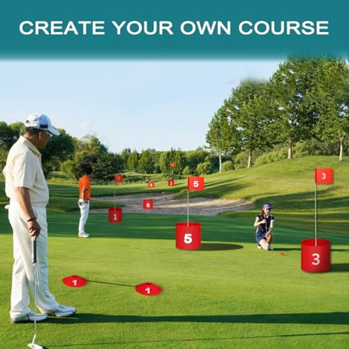 Golf Yard Bucket Games 9 Holes Golf Practice Game with Flag, Golf ...