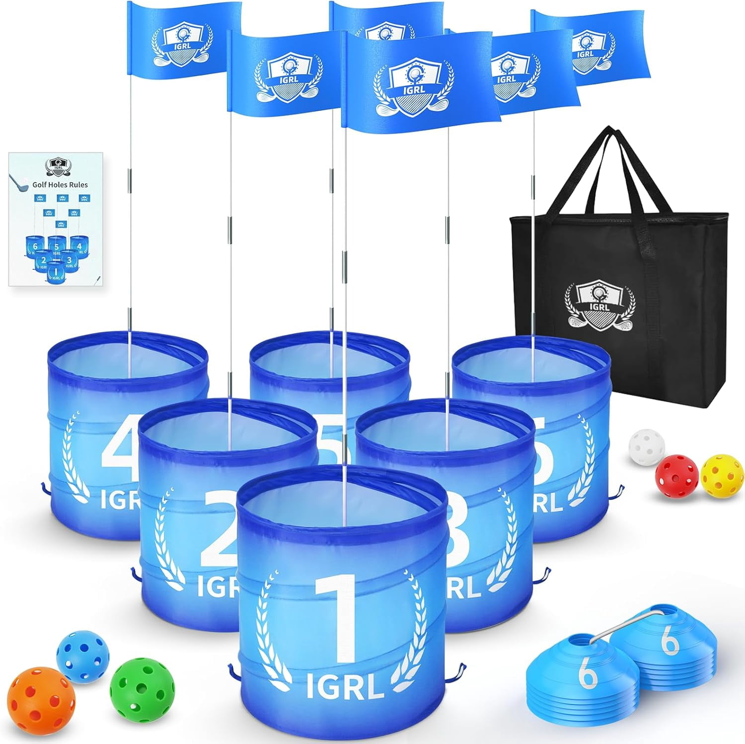 Golf Yard Game - 6 Holes Backyard Golf Games for Adults, Golf Chipping ...