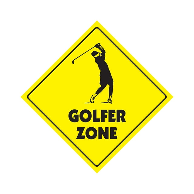 Golfer Crossing Sign Zone Xing | Indoor/Outdoor | 14" new golf clubs ...