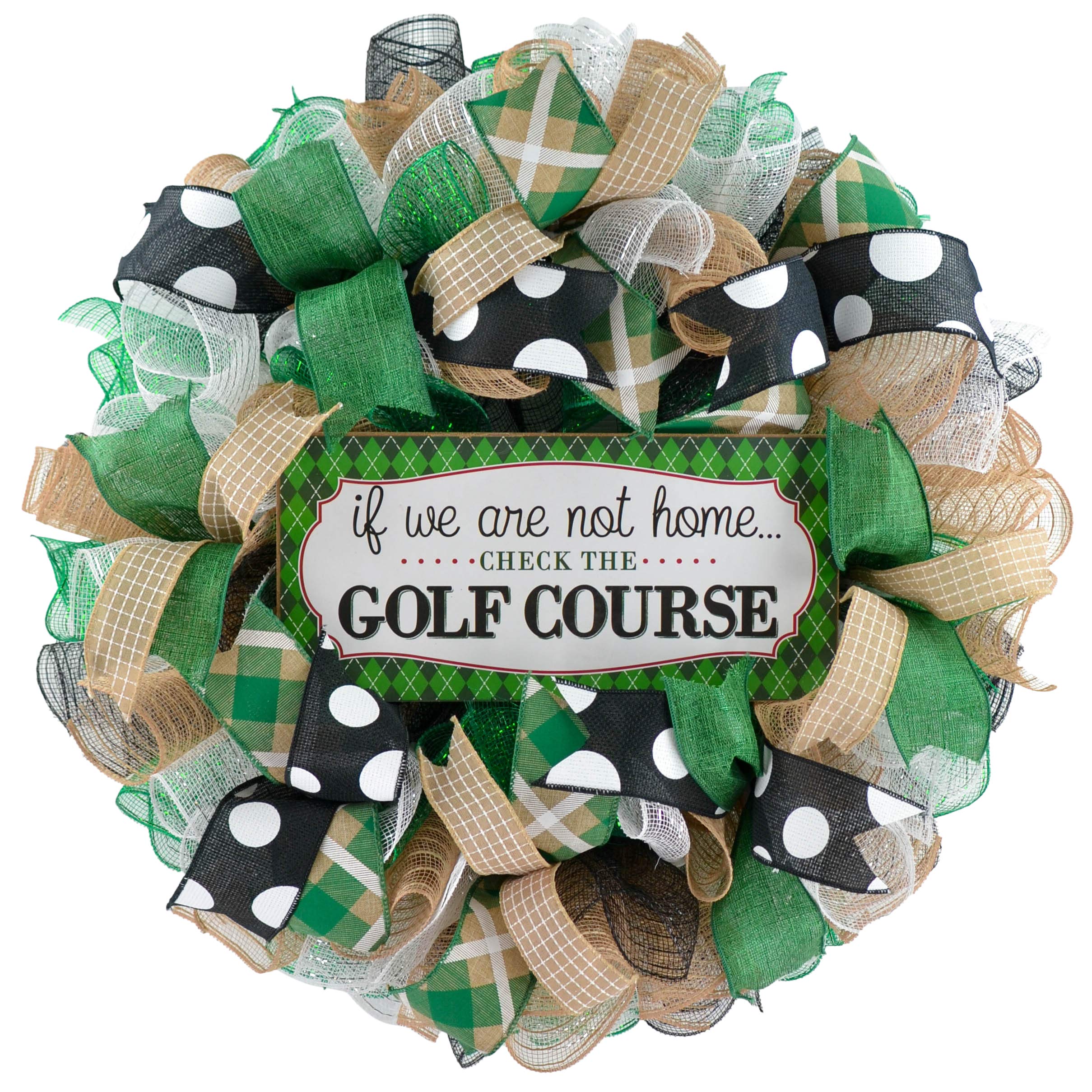 Golfer Front Door Wreath - If We're Not Home Check the Golf Course ...