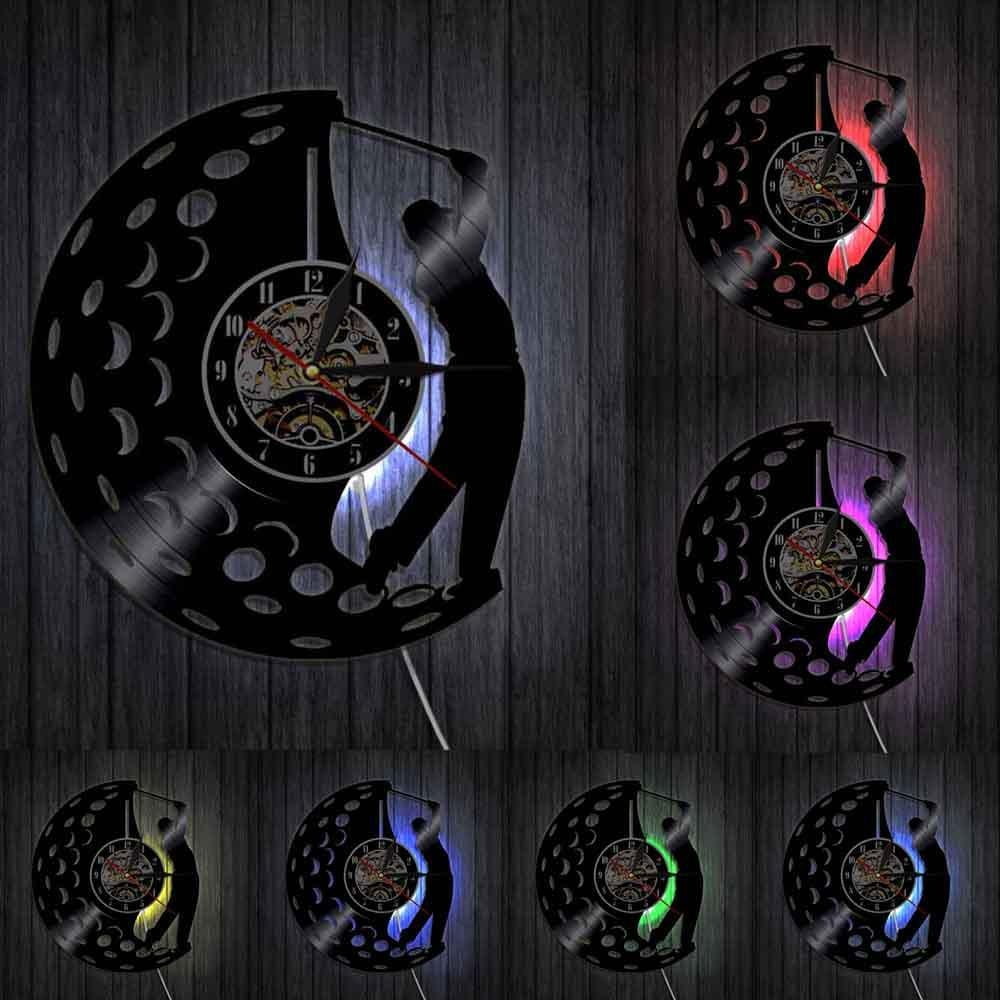 Golfer Wall Clock Sports Golf Club Vinyl Record Wall Clock Golf Gifts ...