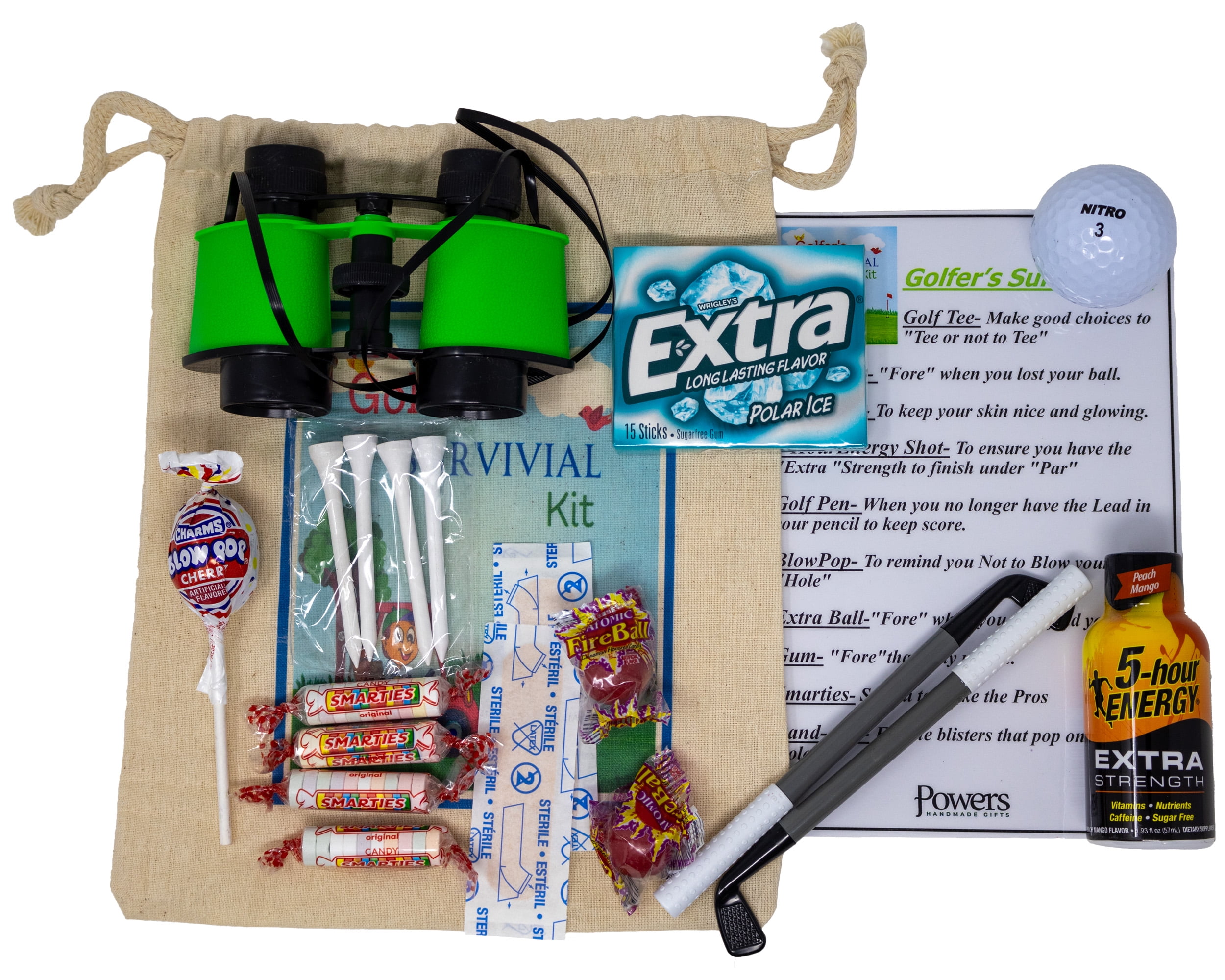 Dad's Set: Golfer's Funny Survival Kit | Unique Gag Gift Basket for ...