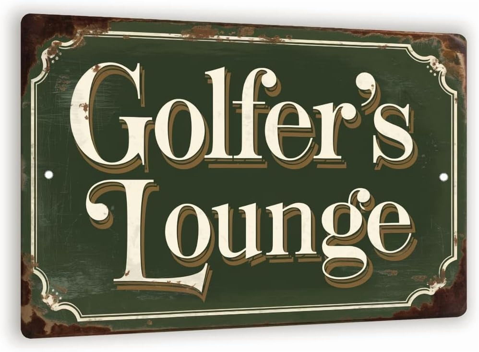 Golfer's Lounge Vintage Metal Sign – Rustic Golf Wall Decor For Home ...