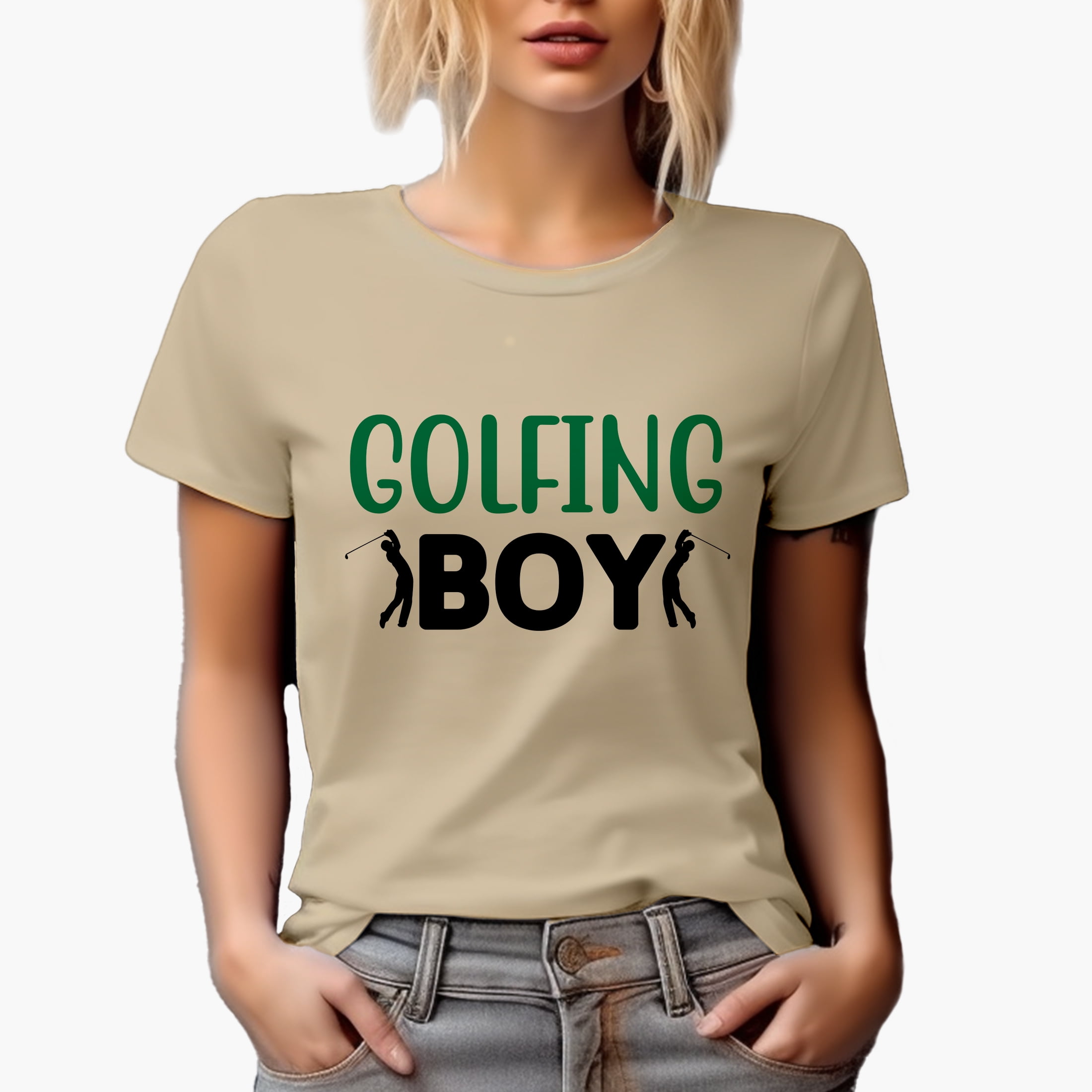 Golfing Boy with a Swinging Golf Player, Golfing or Golfer Themed Merch ...