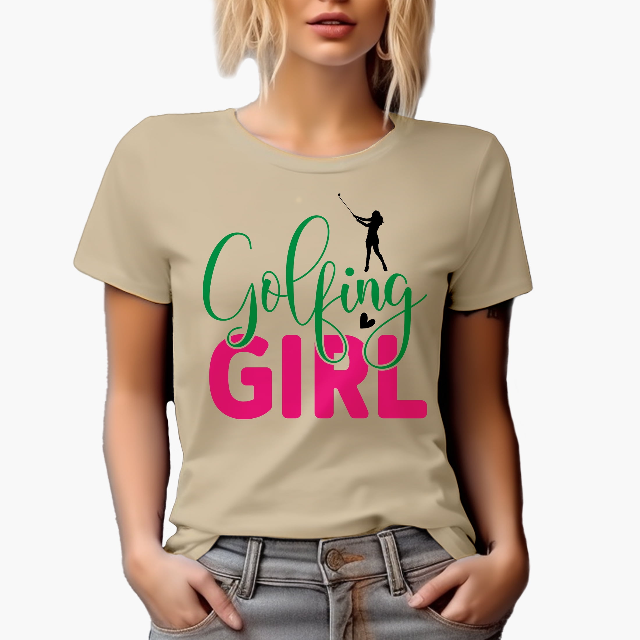 Golfing Girl with a Swinging Woman or Female Golf Player, Golfing or ...