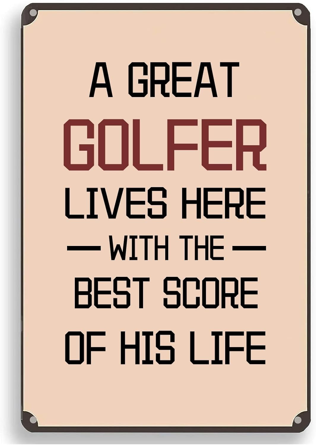 Golfing Room Decor Novelty Metal Sign A Great Golfer Lives Here With ...