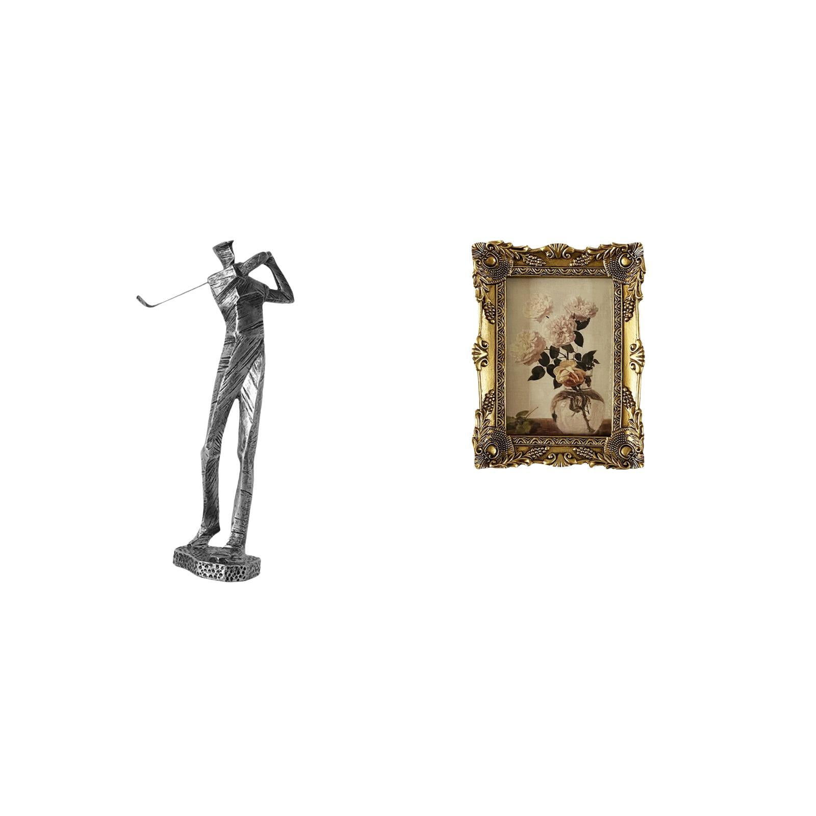 Golfing Statue Picture Frame Centerpiece Resin Construction Modern ...