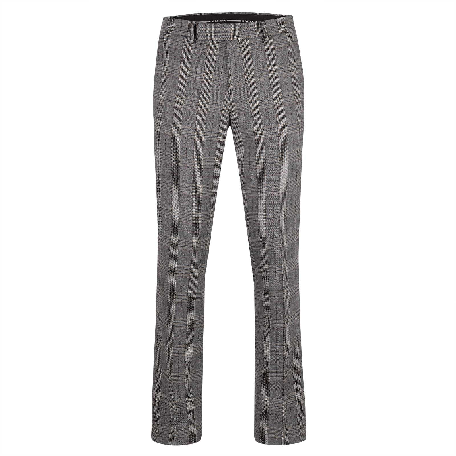 Golfino - GETAWAY CHECKED TROUSERS (FLAT FRONT) Men's functional golf ...
