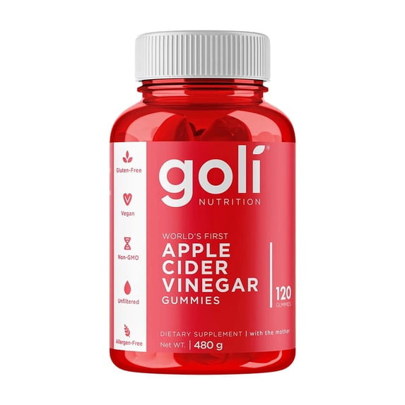 Goli Nutrition ACV Gummies with Apple Cider Vinegar, Vitamins B9 & B12 ...