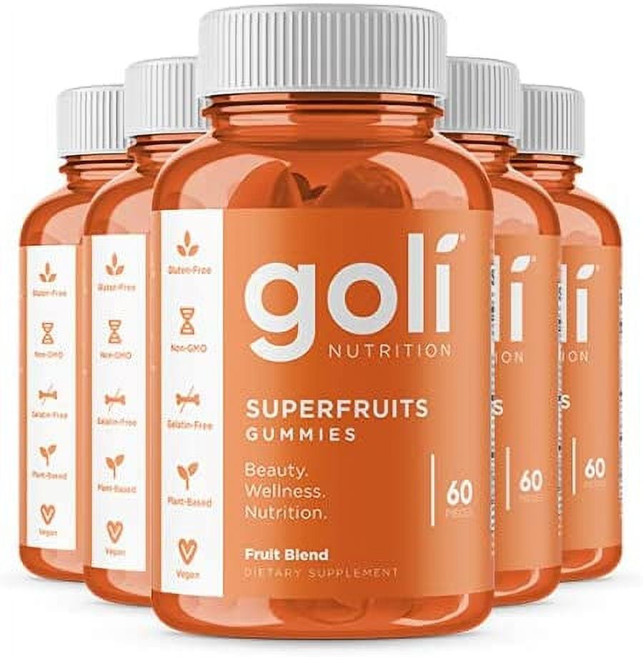 Goli Nutrition Superfruits Wellness Gummy, 60 Count, Fruit Blend Flavor ...
