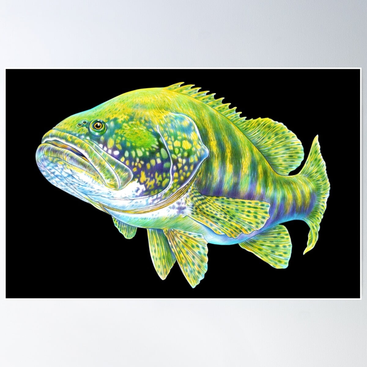 Goliath Grouper Poster Wall Art, Modern Wall Decor For Living Room ...