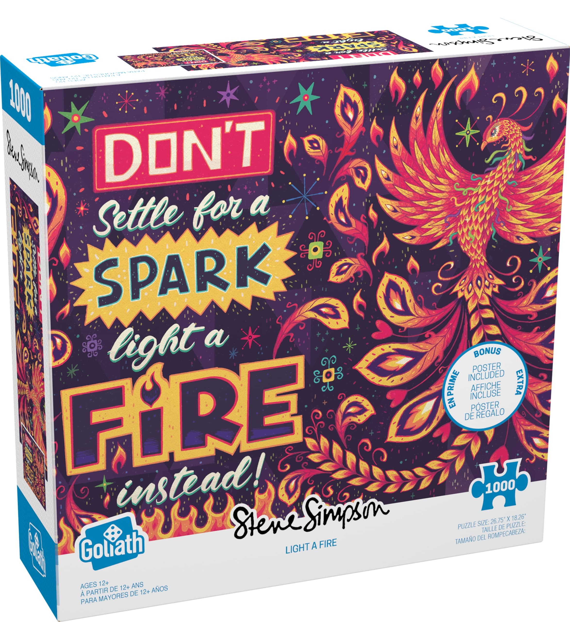Goliath Steve Simpson: Light EC36 a Fire 1000-Piece Puzzle with Poster - Completed Size 26.75 x ...