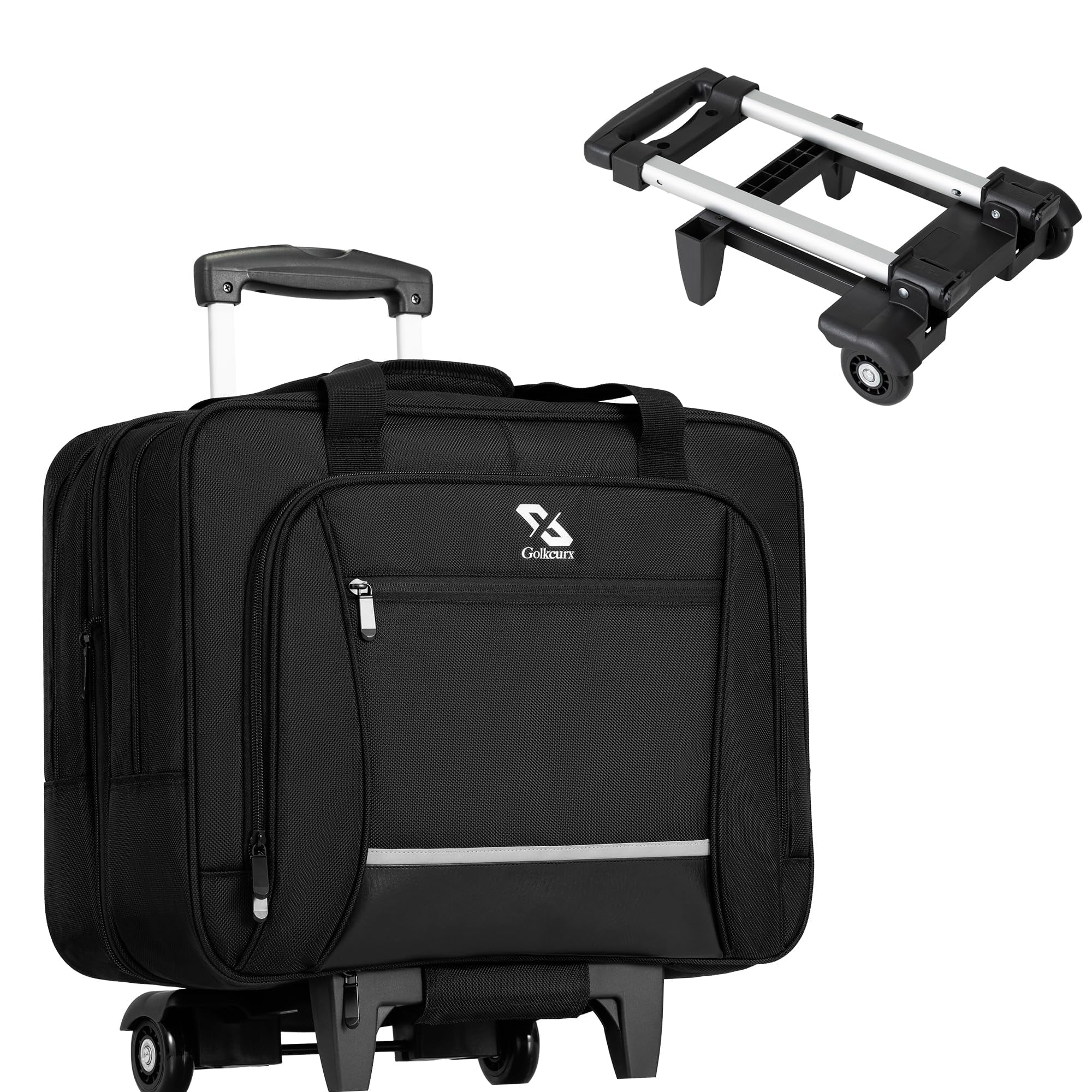 Golkcurx Rolling Laptop Bag KEF16 with Wheels, Removable Water ...