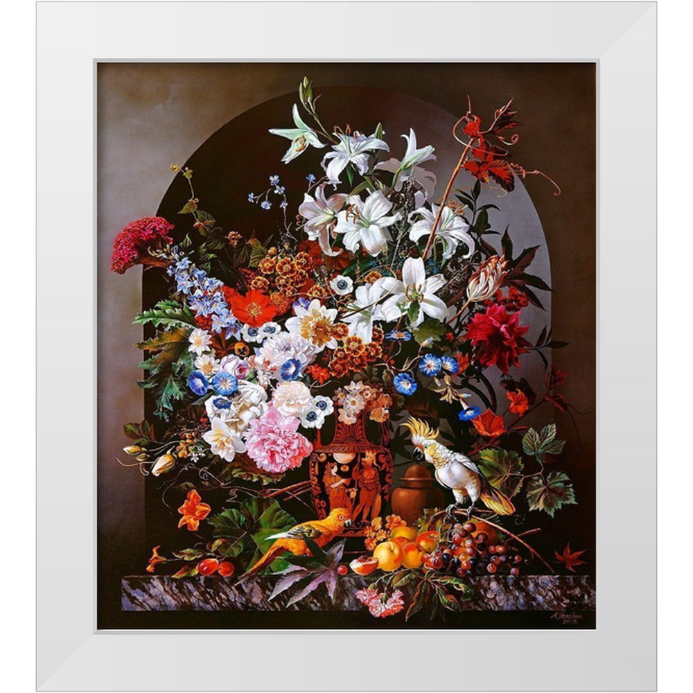 Golovin, Konstantin 12x13 White Modern Wood Framed Museum Art Print Titled - Still-life with ...