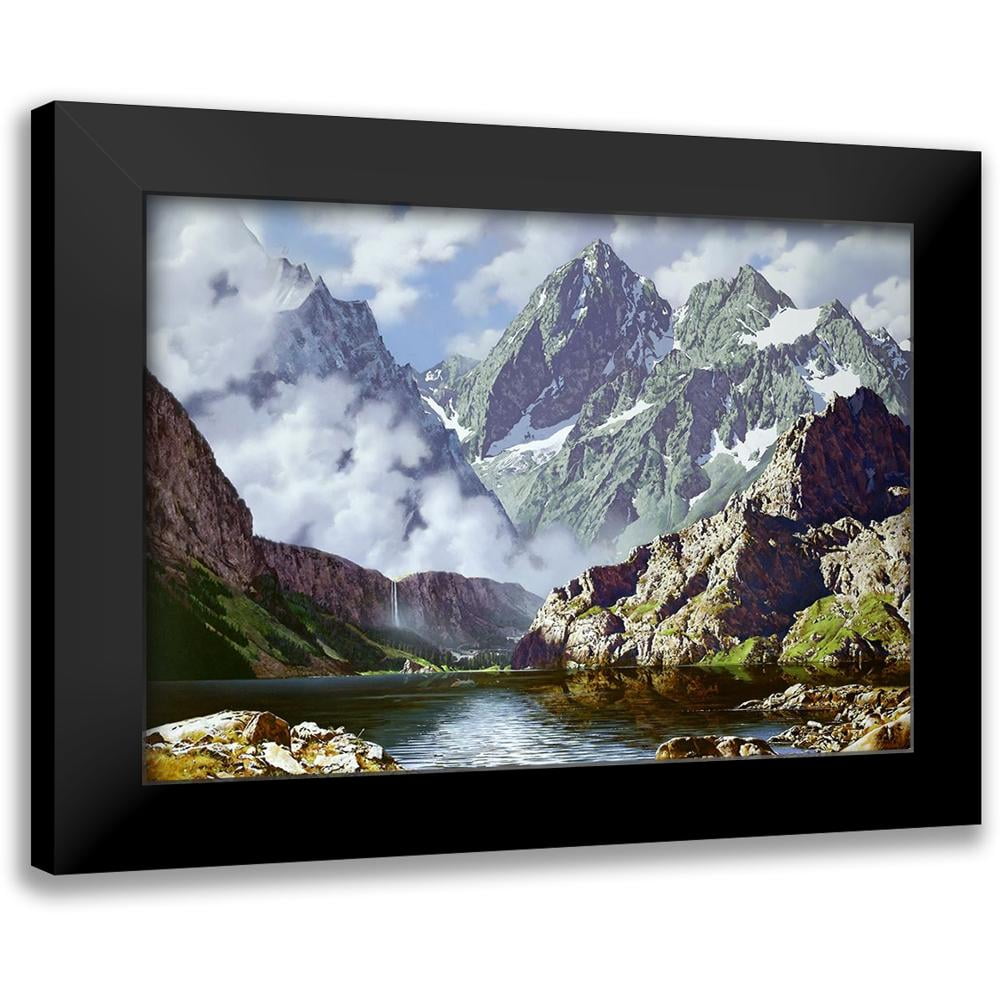 Golovin, Konstantin 14x11 Black Modern Framed Museum Art Print Titled - Mountain waterfall ...
