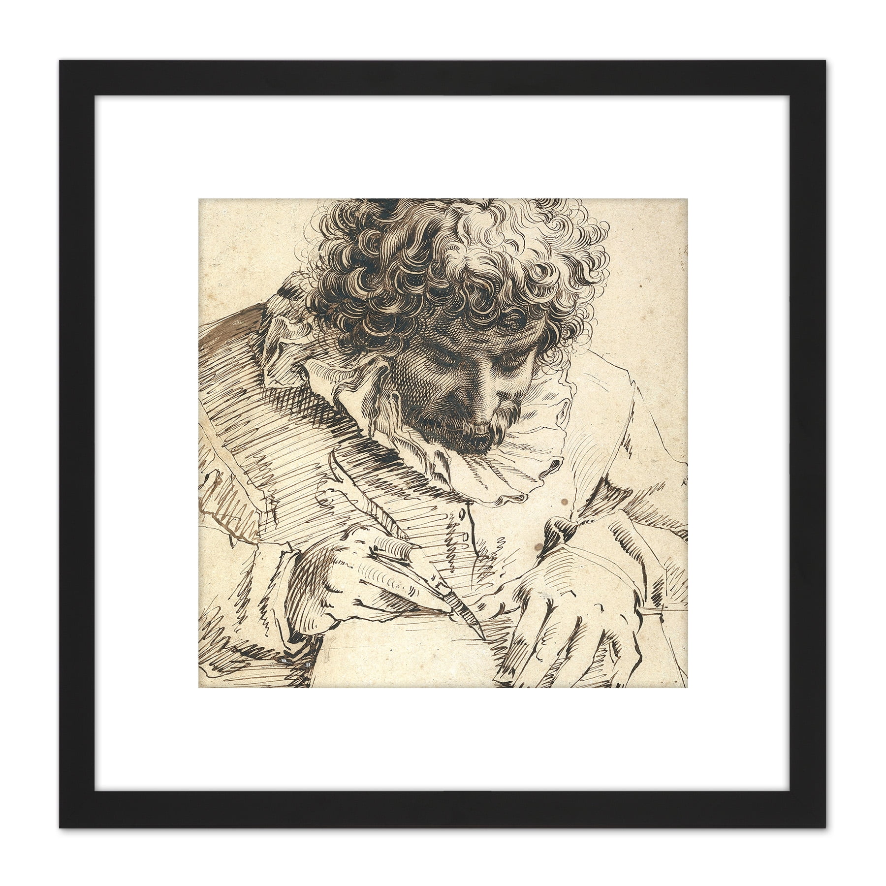 Goltzius Portrait Gillis Van Breen Drawing Carving 8X8 Inch Square ...