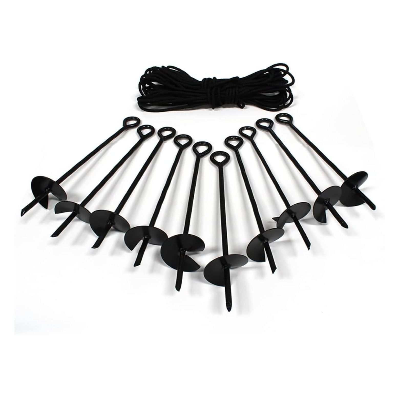 GolySw 10-Piece Ground Anchor Kit,15-inch Steel Powder Coated, Auger w ...
