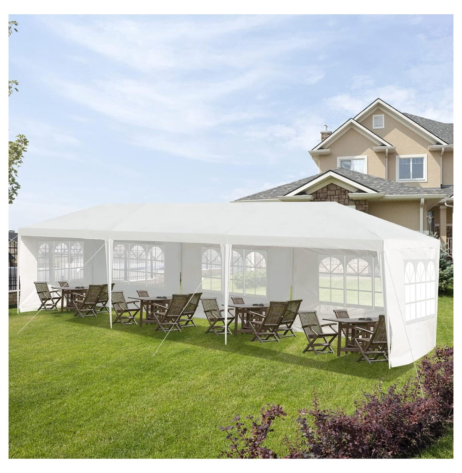 GolySw 10FT x 30FT Outdoor Wedding Party Tent, Patio Pavilion Shelter ...