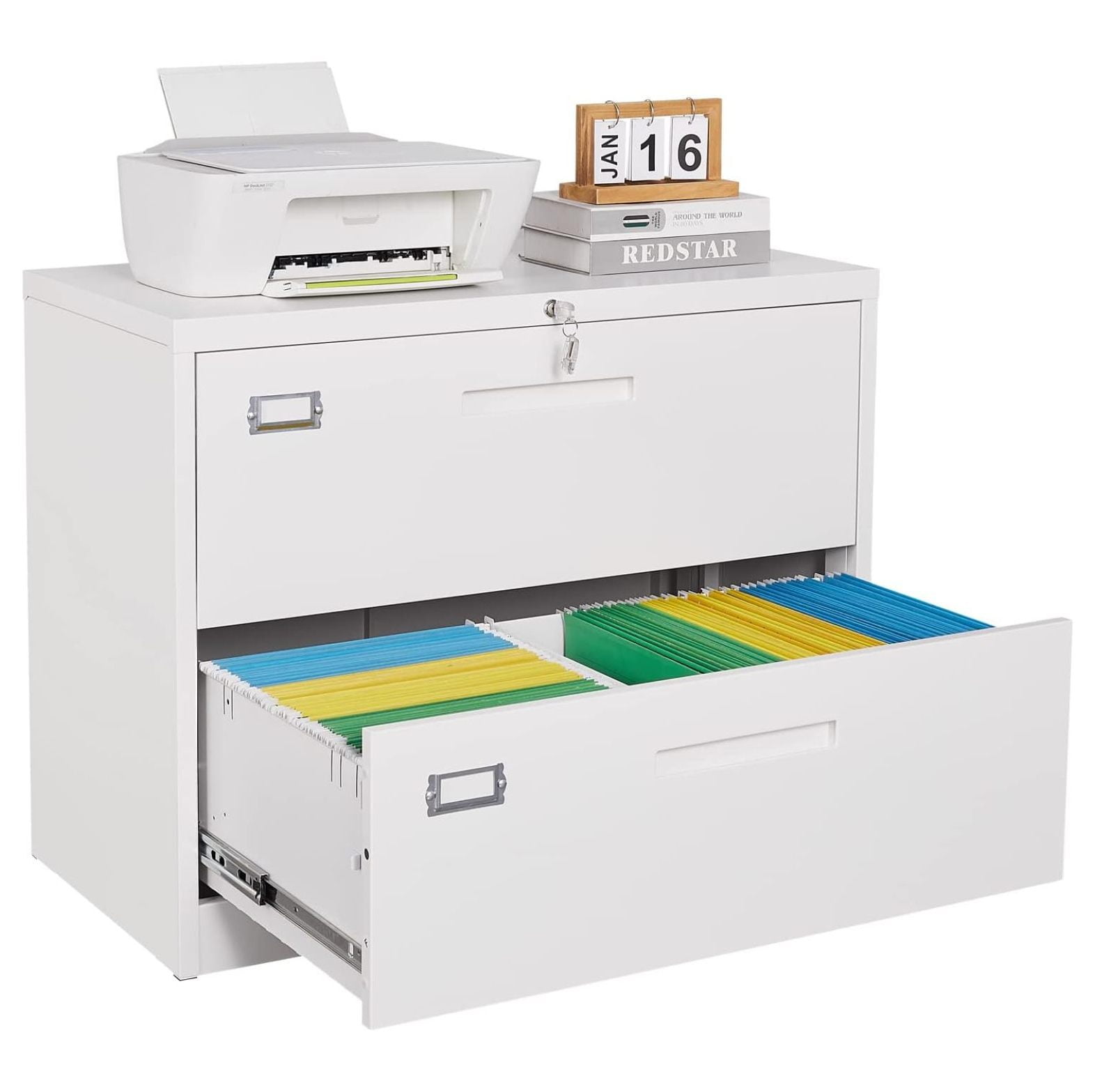 GolySw 2 Drawer Lateral File Cabinet Metal Filing Storage Cabinet with ...