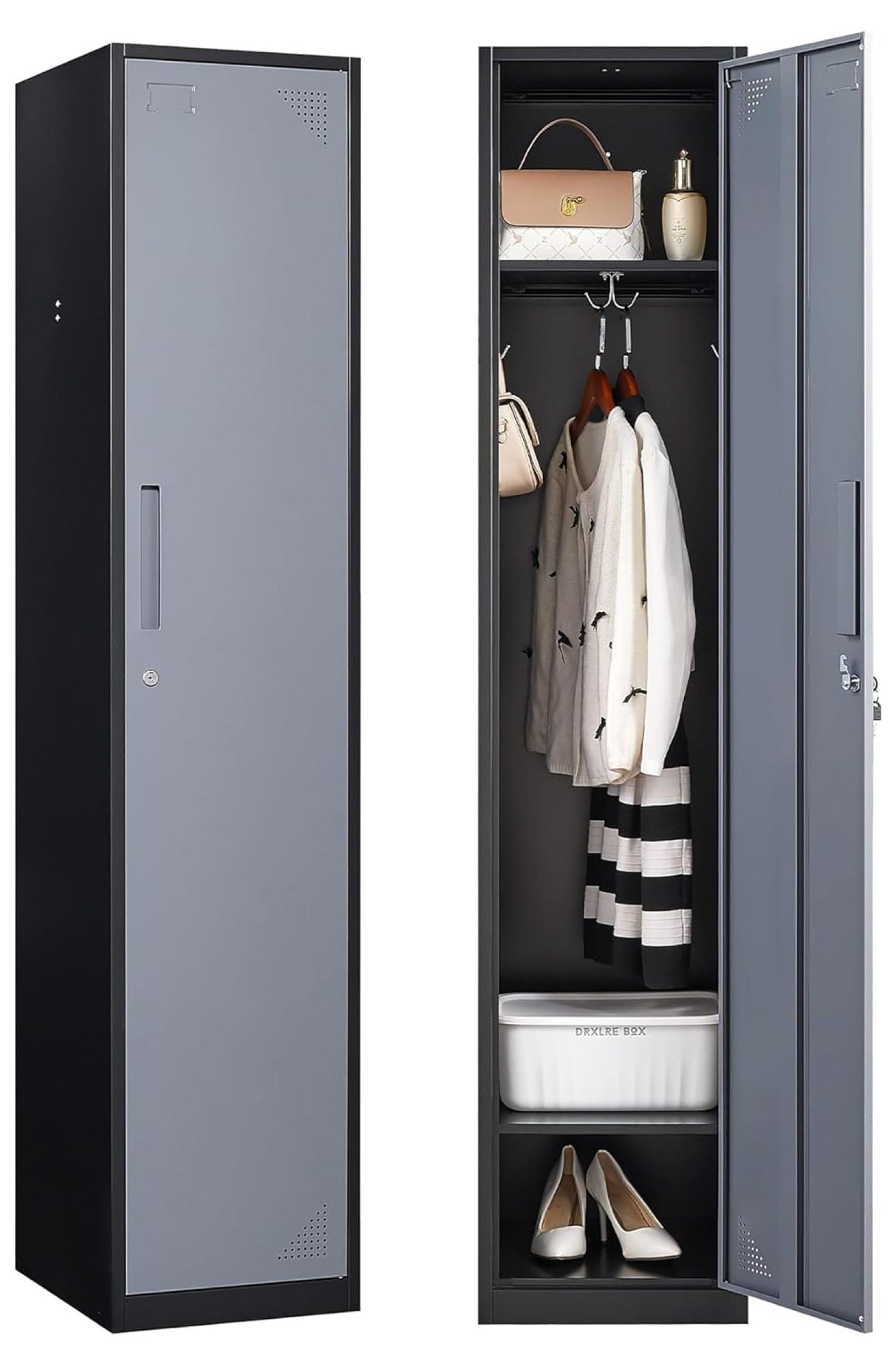 GolySw Metal Storage Locker for Employees,1 Door Lockable Steel ...