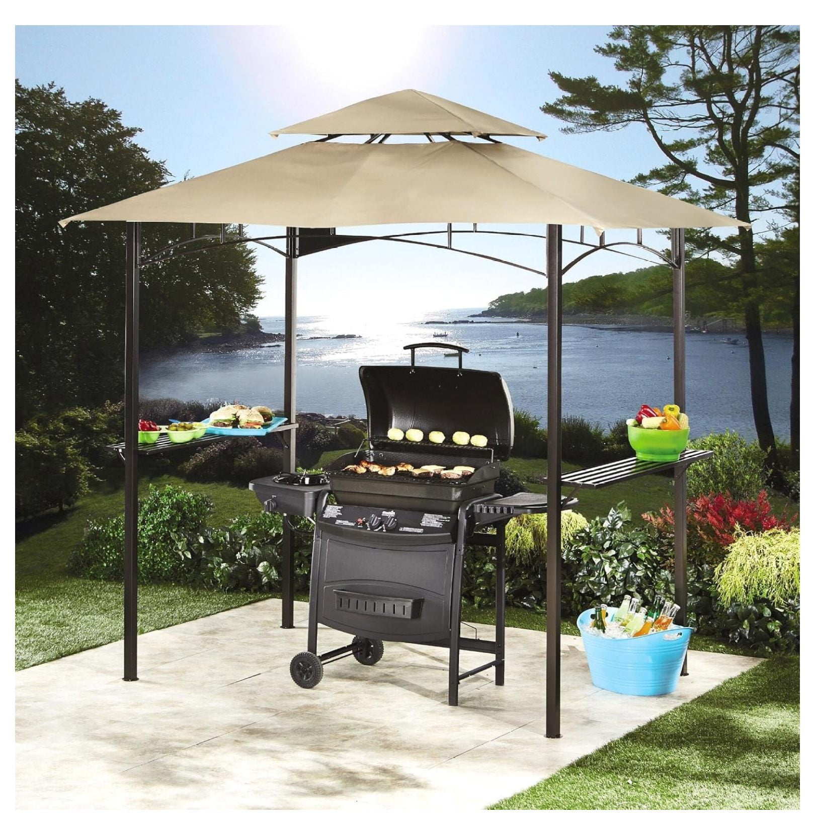 GolySw Replacement Canopy Top Cover for The Grill Gazebo with Solar ...
