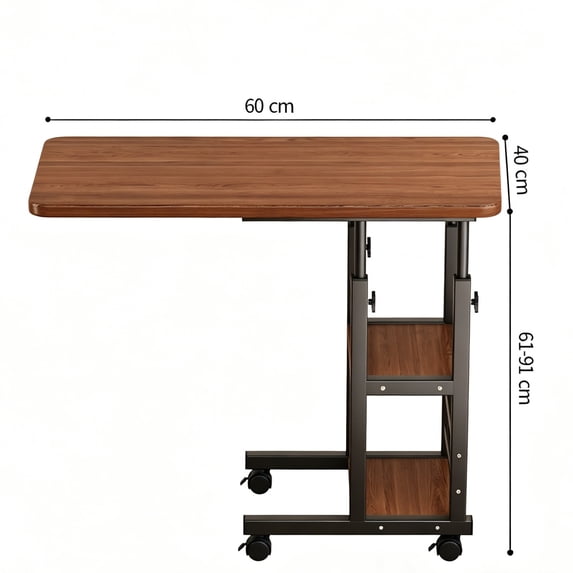 Golyzmt 3-Tier C-Shaped Adjustable Overbed Table with Wheels, Mobile ...