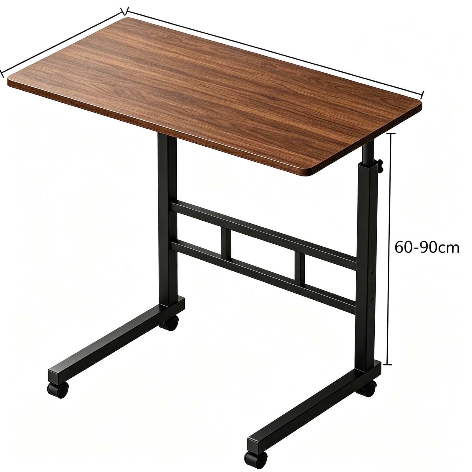 Golyzmt Height-Adjustable Overbed Table, C-Shaped, 23.6" Wide with ...